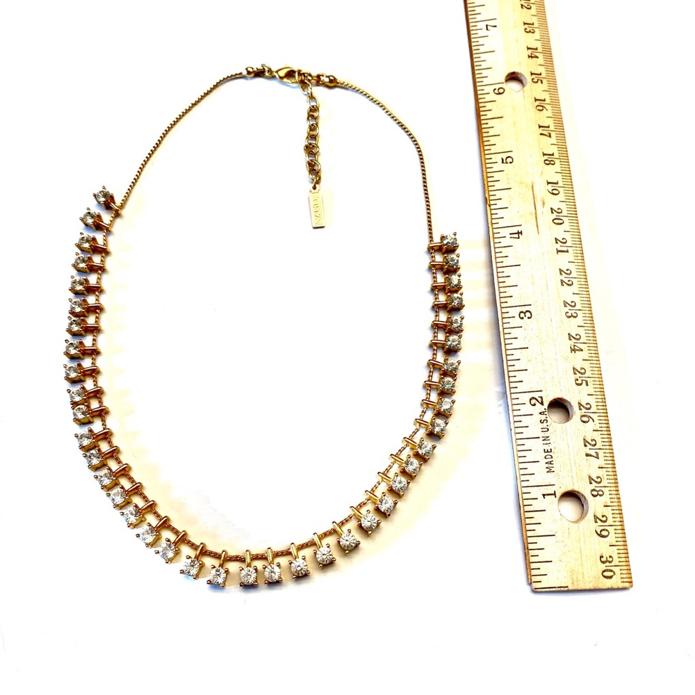 Napier Gold Rhinestone Necklace - Gem